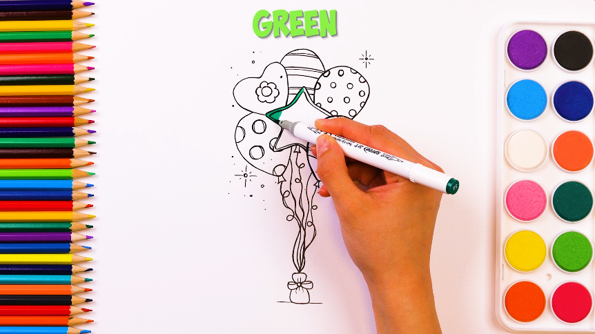 Let's color some fun shaped balloons