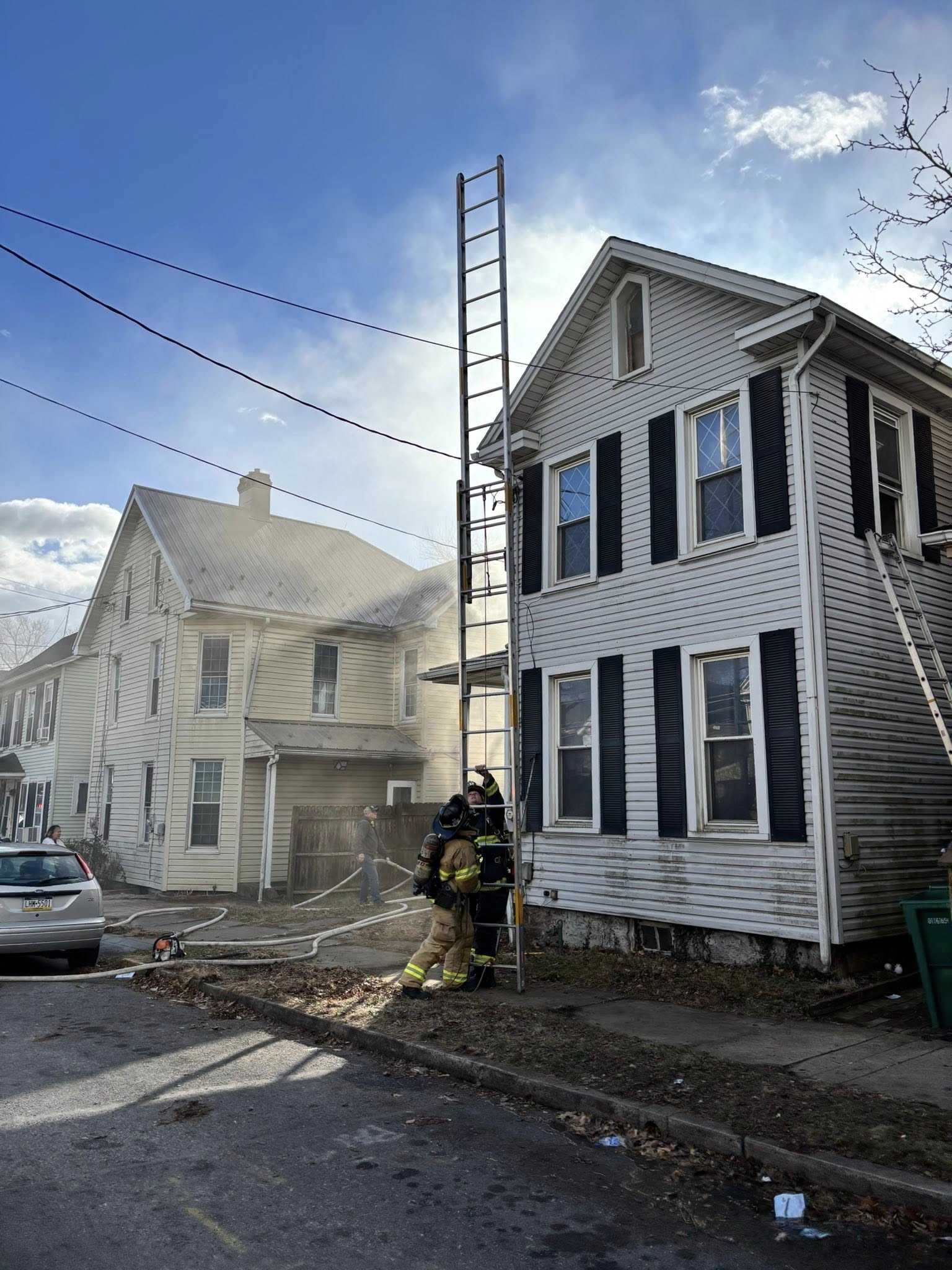 Mayday called after firefighter falls through floor of house fire; one ...