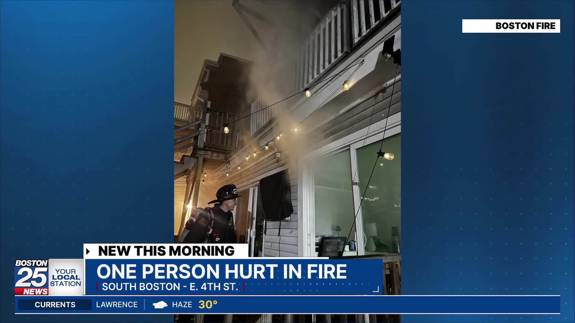 1 person hurt, dog and cat killed in fire at Boston home