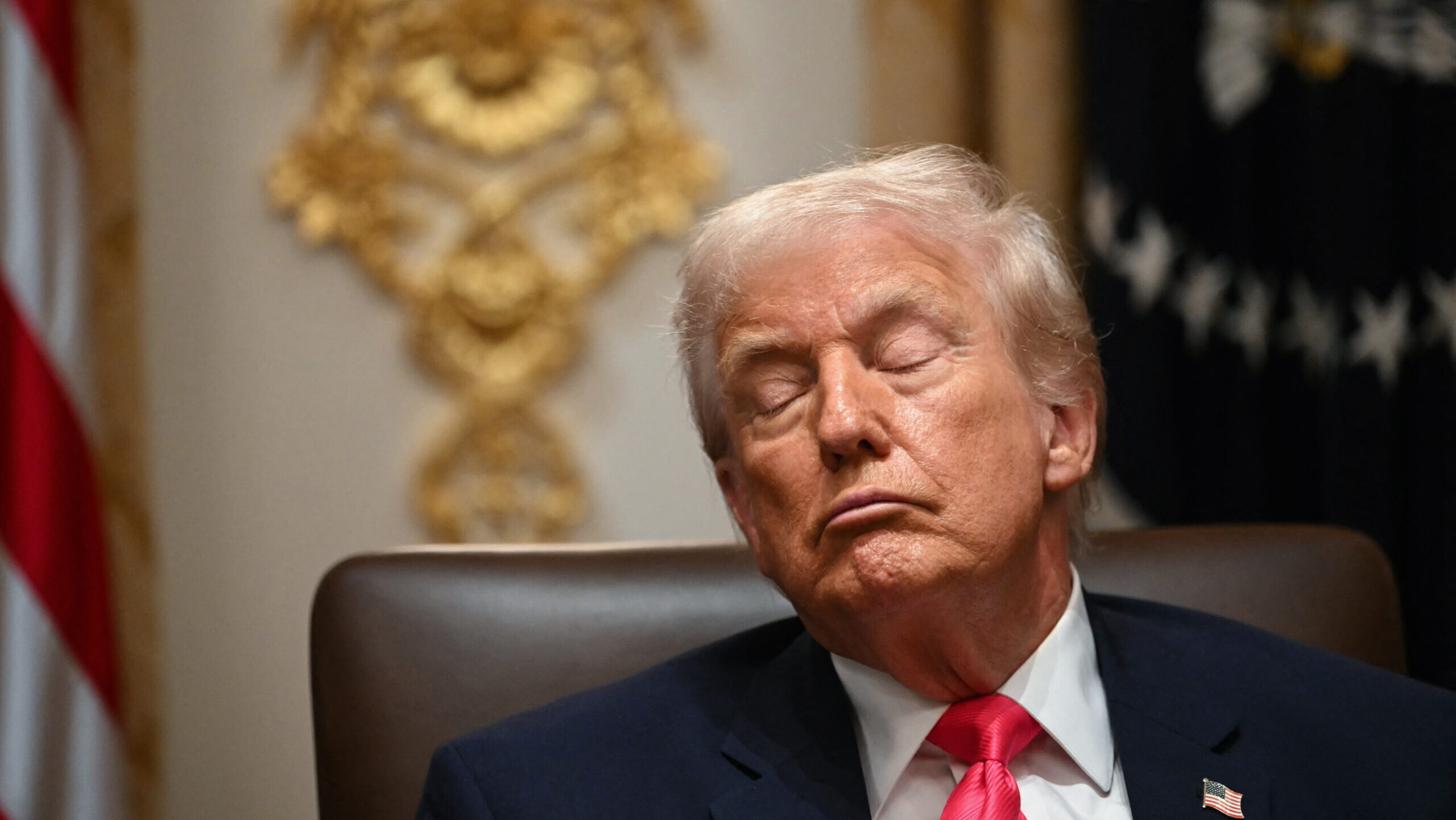 Trump says he wasn’t sleeping, just ‘relaxing’ with his eyes closed