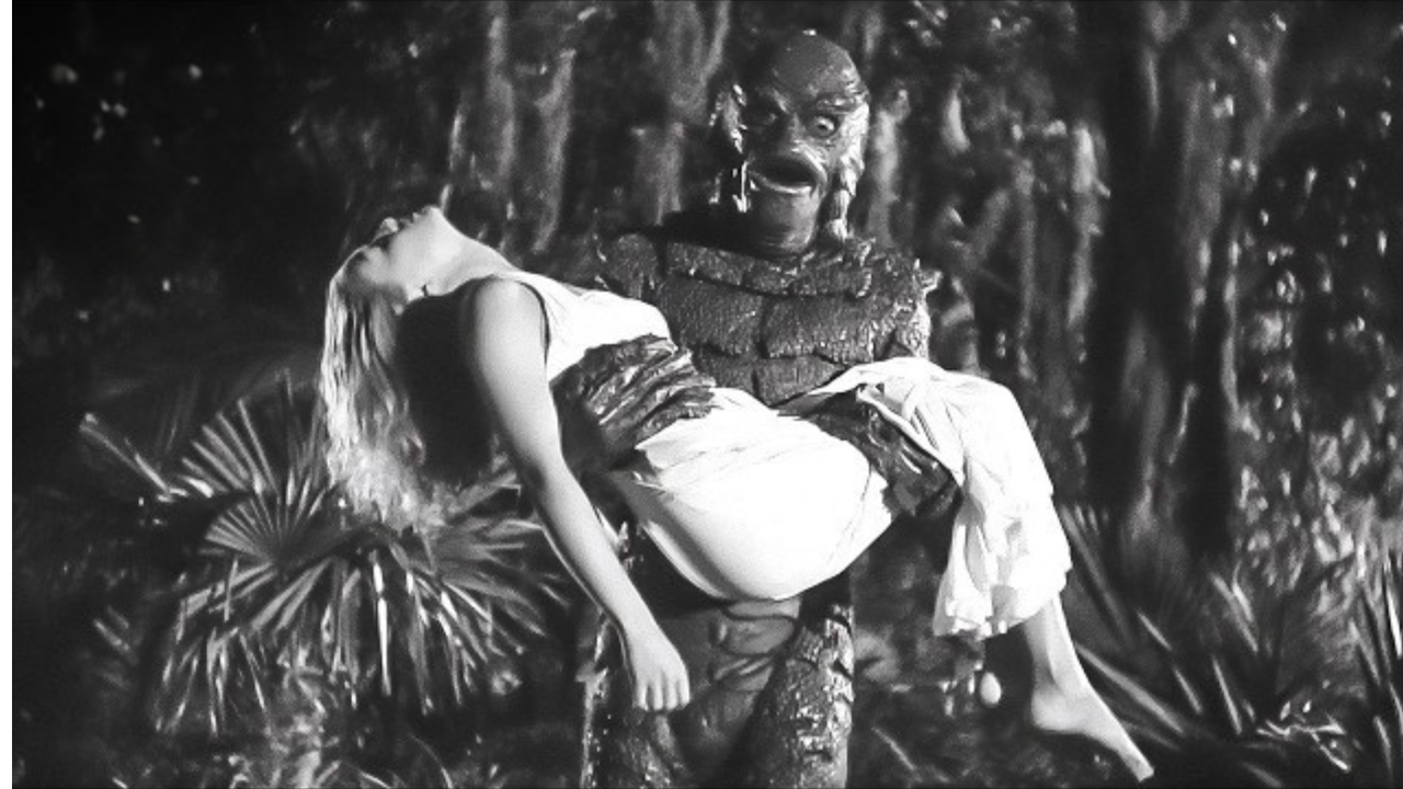 The creature takes Helen underwater (epic escape) | Revenge of the Creature