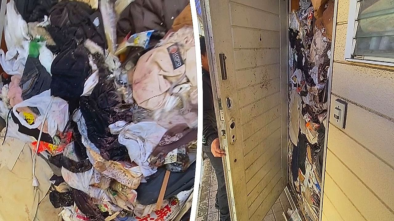 Open flat reveals shocking mountain of rubbish in Japan