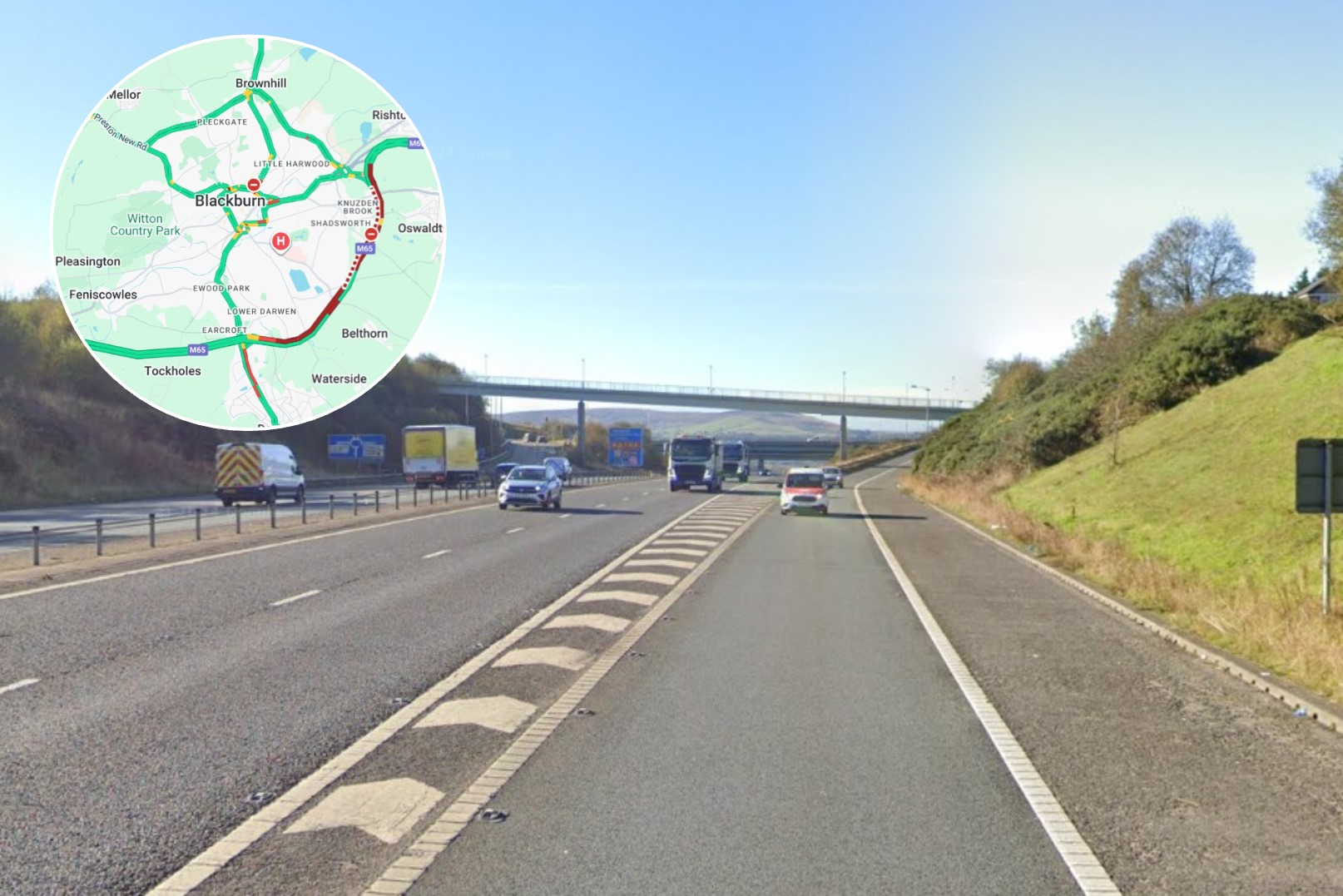 Stretch of M65 closed in both directions near Blackburn as police deal ...
