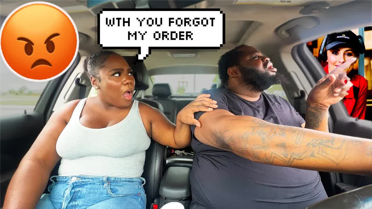 Ignoring my wife's drive thru order! *She was heated*