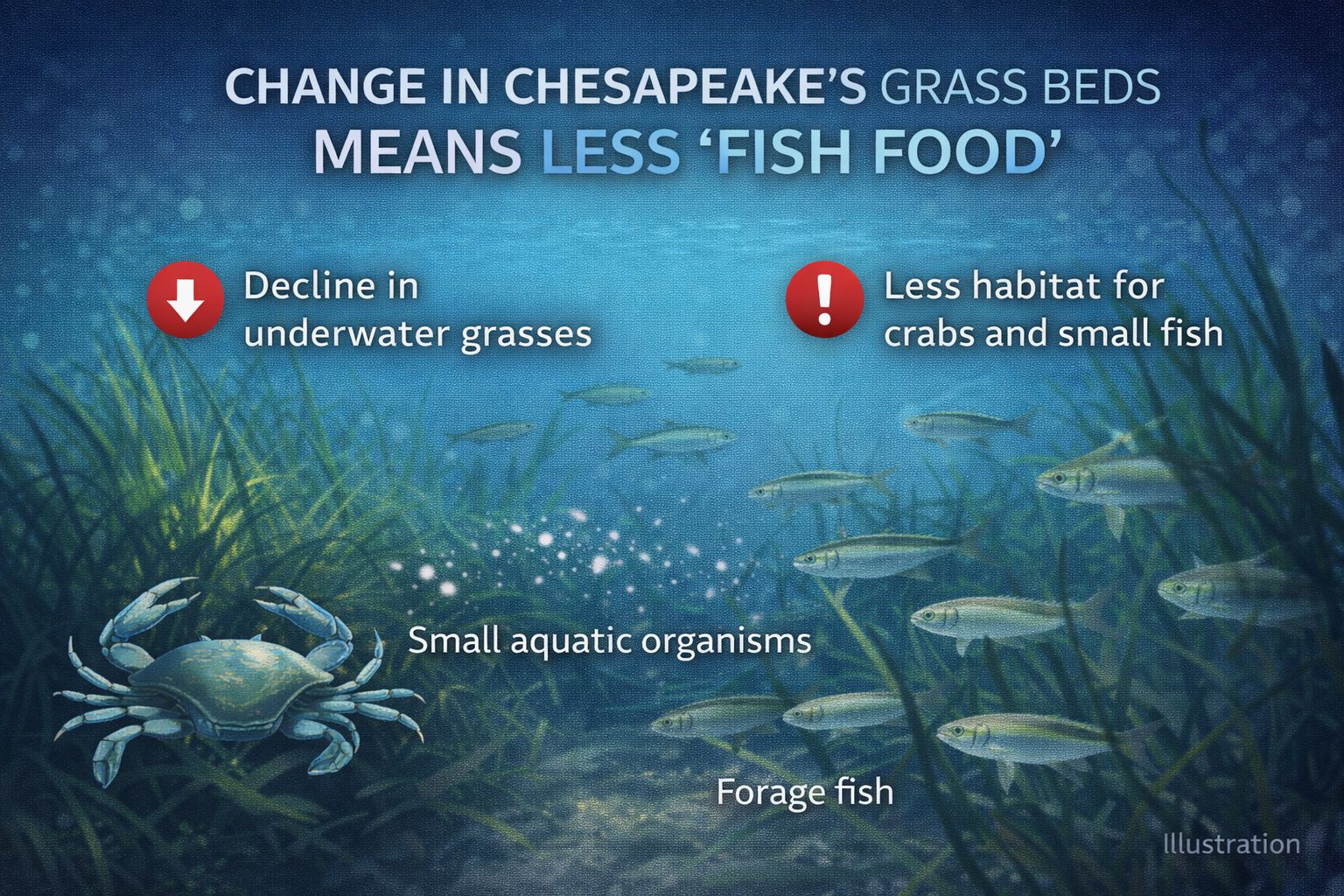 Change in Chesapeake’s grass beds means less 'fish food'