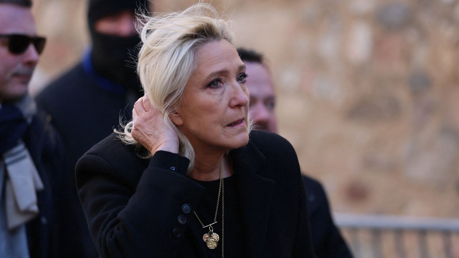 Marine Le Pen at Bardot funeral