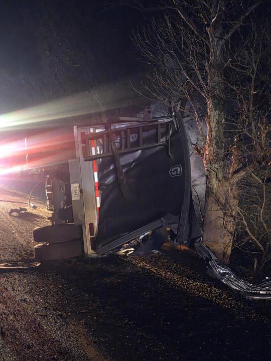 Washington County semi rolls downhill, driver safe