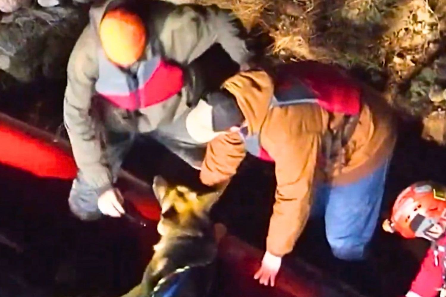 2 men and dog rescued after 'deceptively dangerous' river traps them in ...