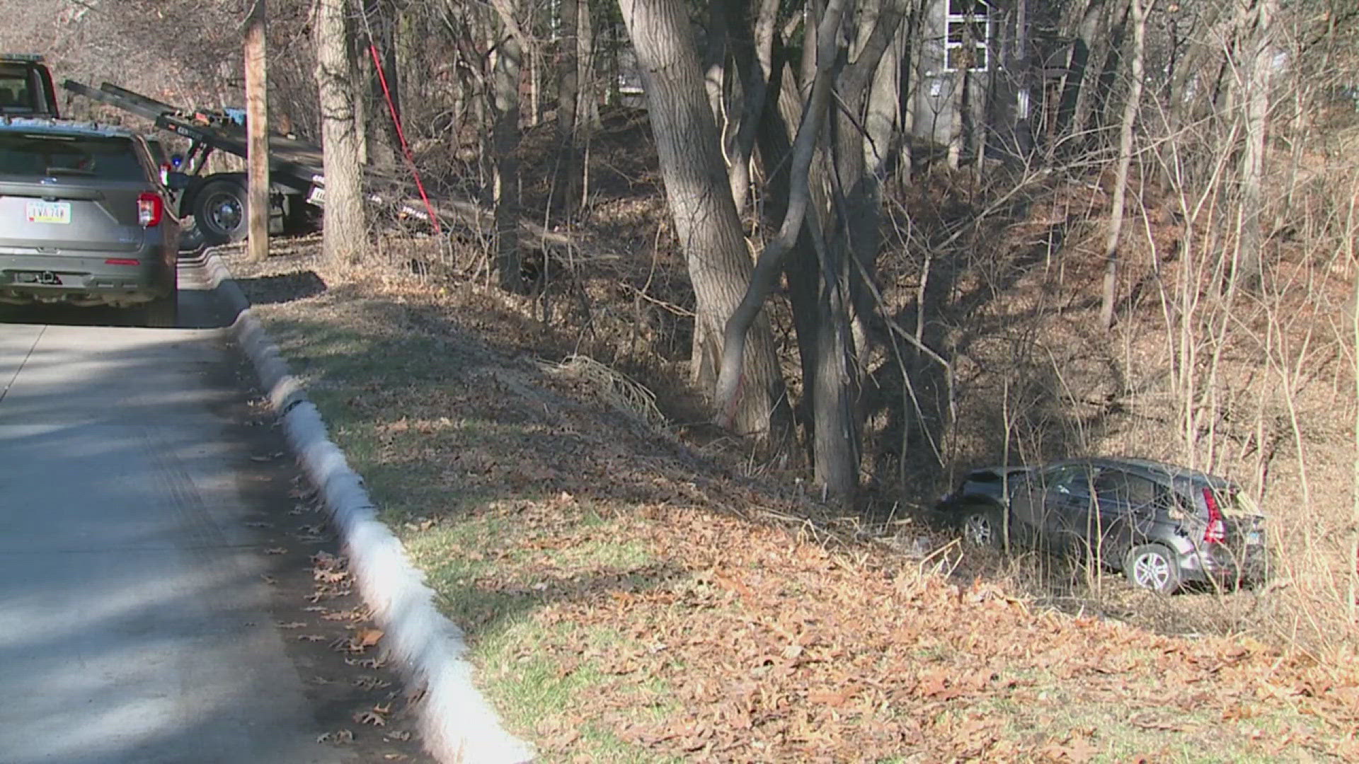 Car crashes into Davenport ravine