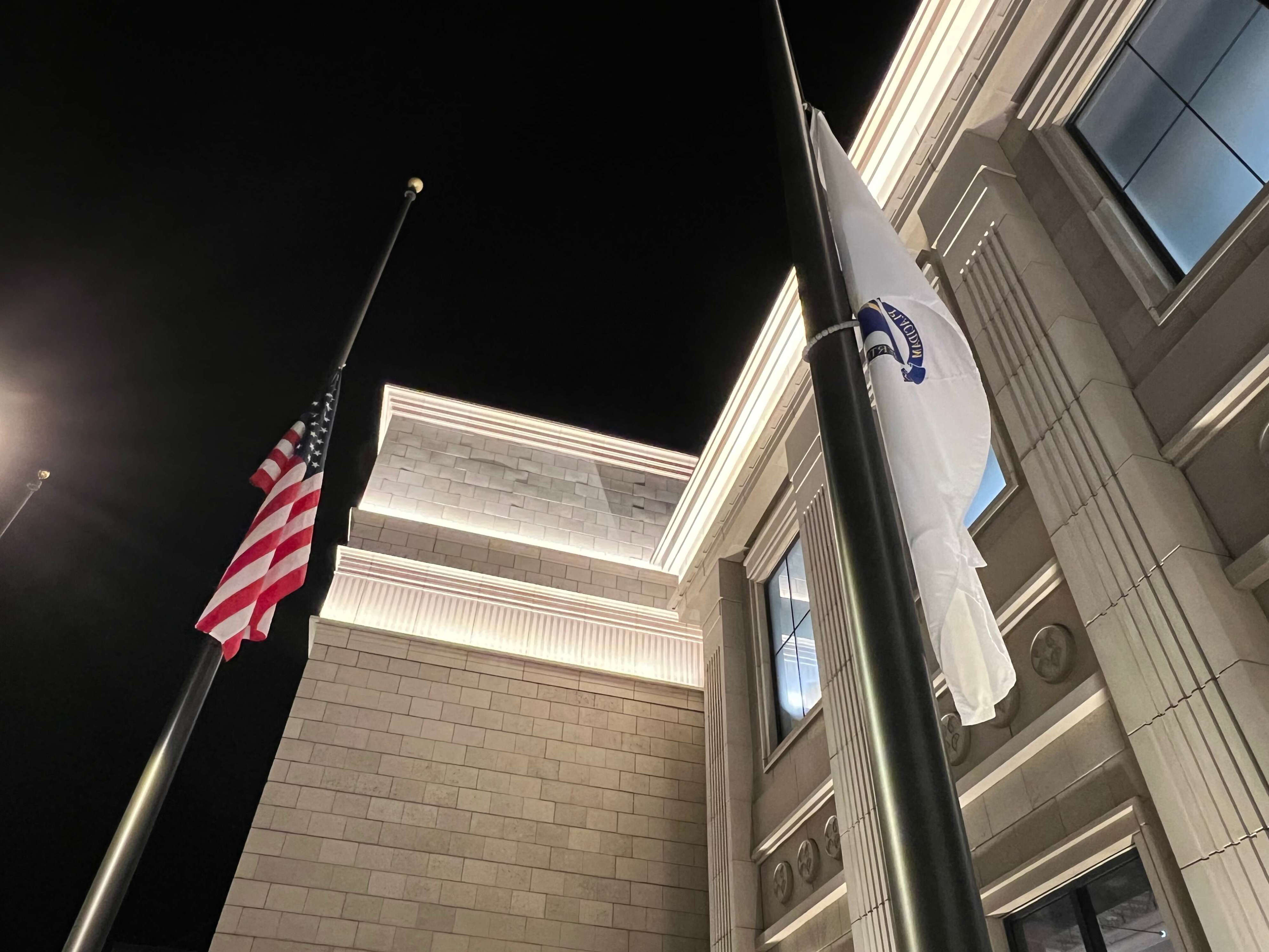 Gov. Healey orders flags at half staff for killed Uxbridge officer