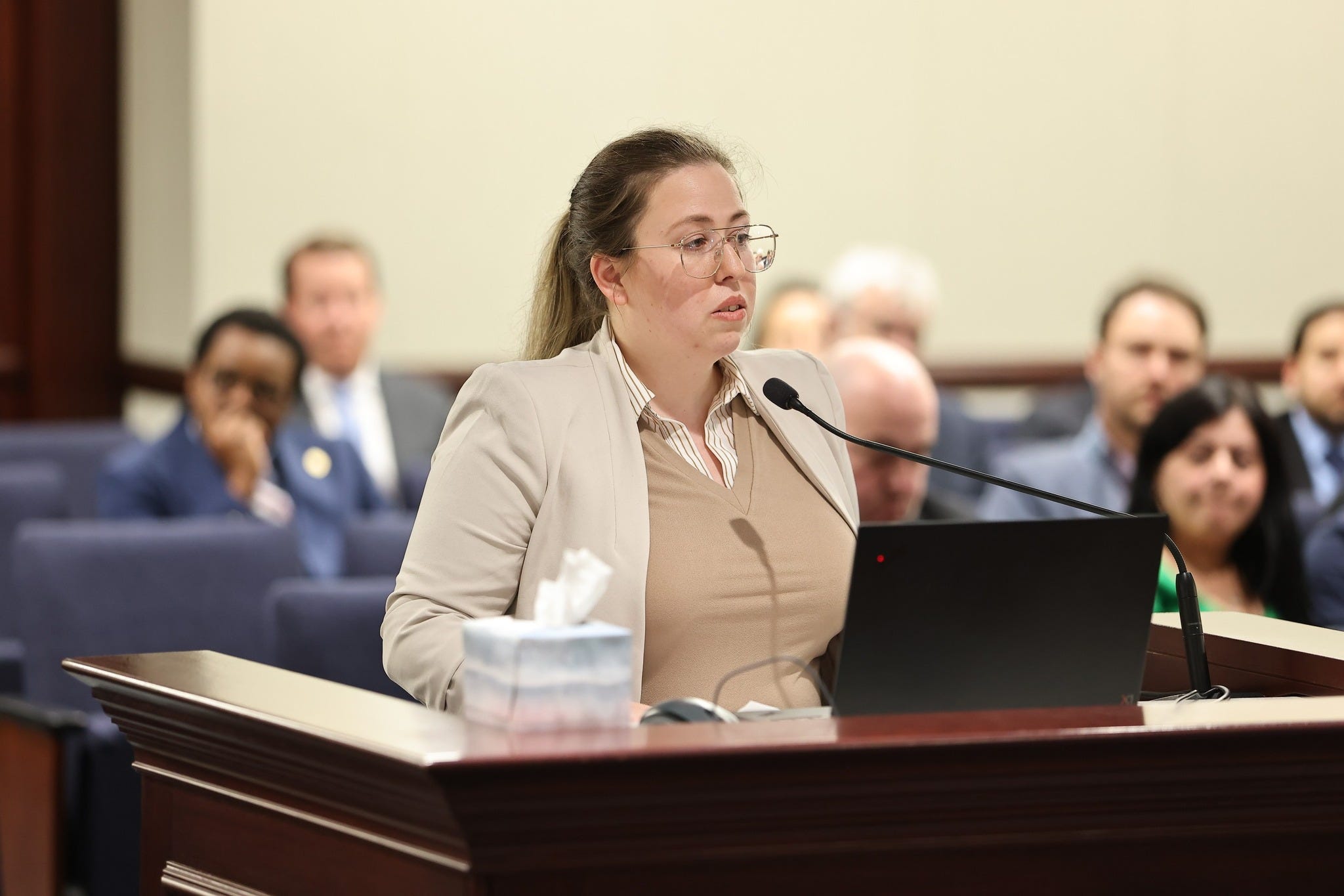 House 22 hopeful Trask helps file bills on domestic violence, foster youth