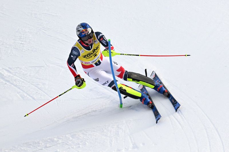 Alpine skiing - Olympic champion Noel wins Madonna night slalom