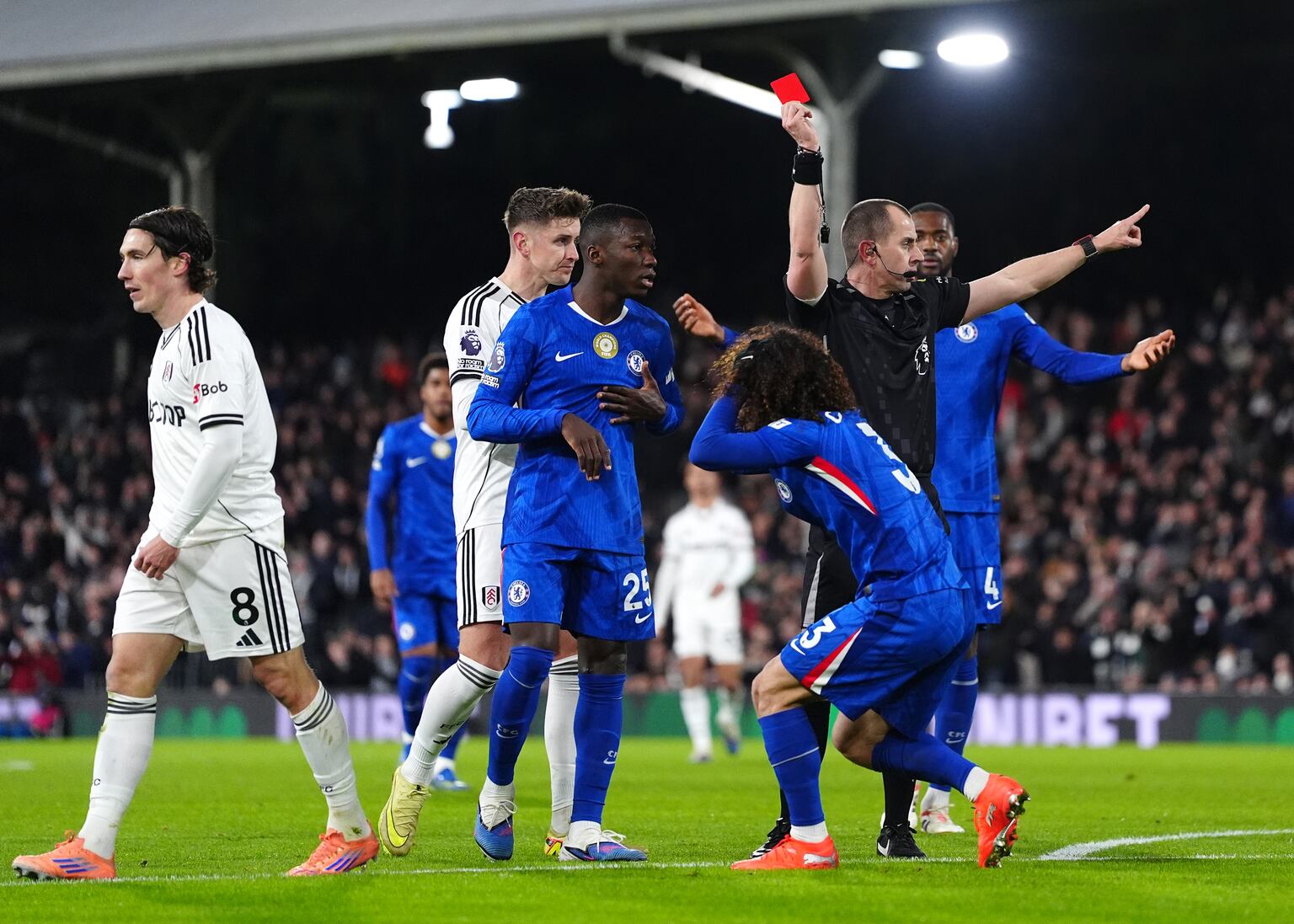 Chelsea pay price for Marc Cucurella red card in defeat at Fulham