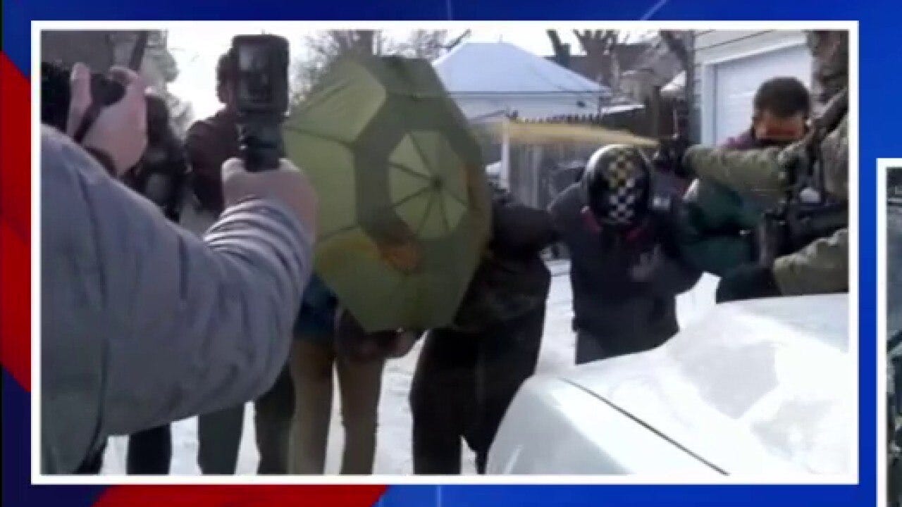 ICE agents appear to use pepper spray on crowd