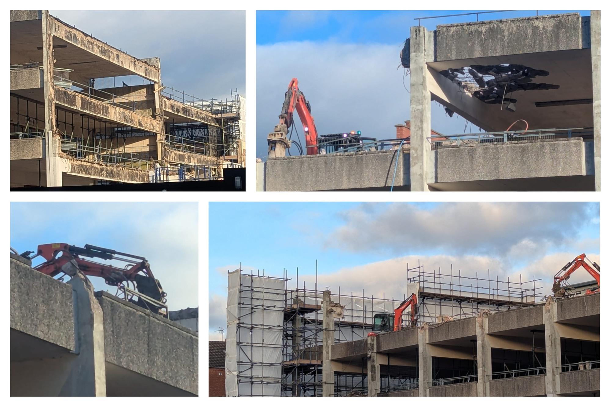 Video: Noticeable progress made in demolition of multi-storey car park ...