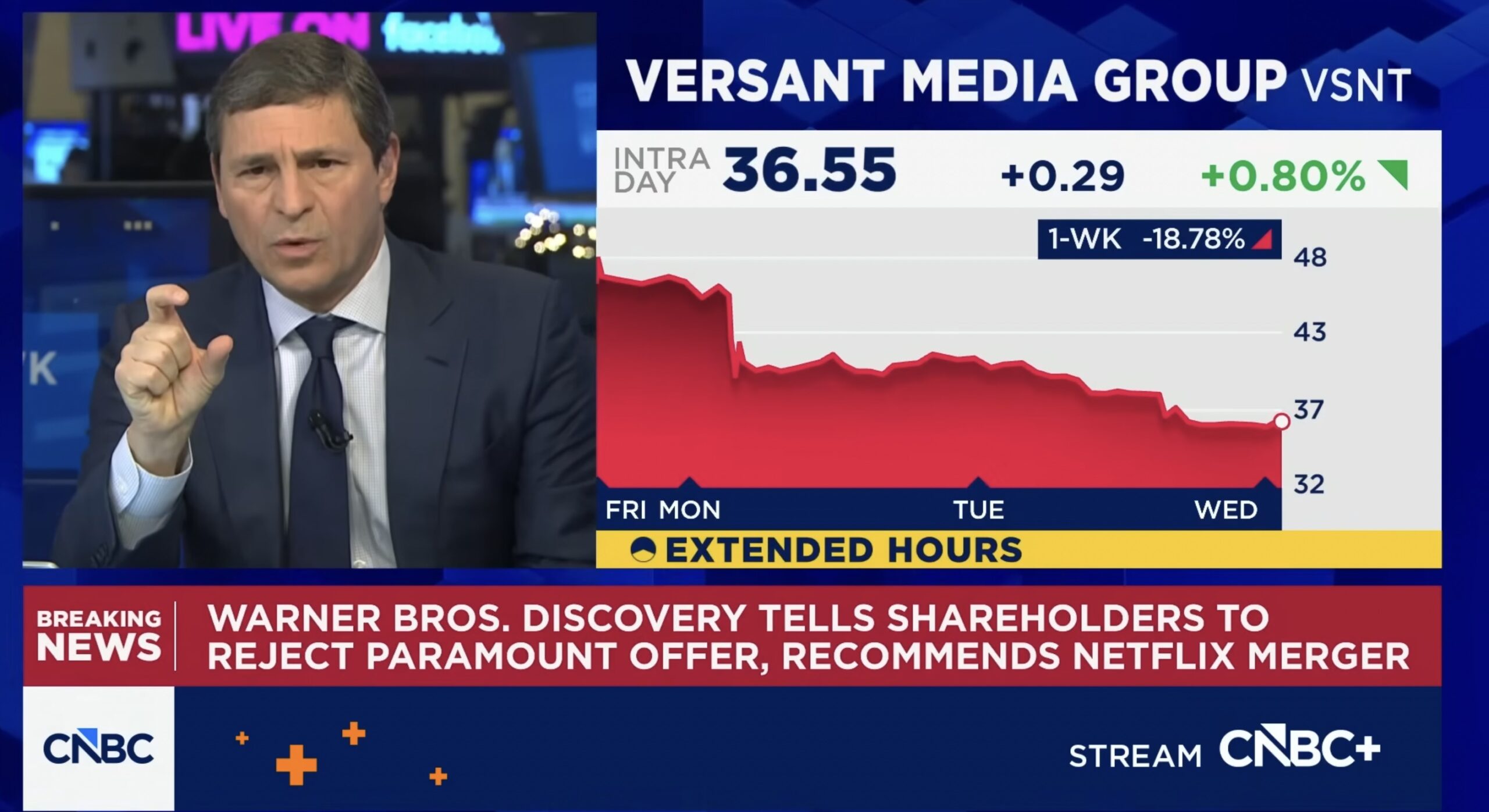 'It hasn't gone well': CNBC's David Faber admits parent company Versant ...