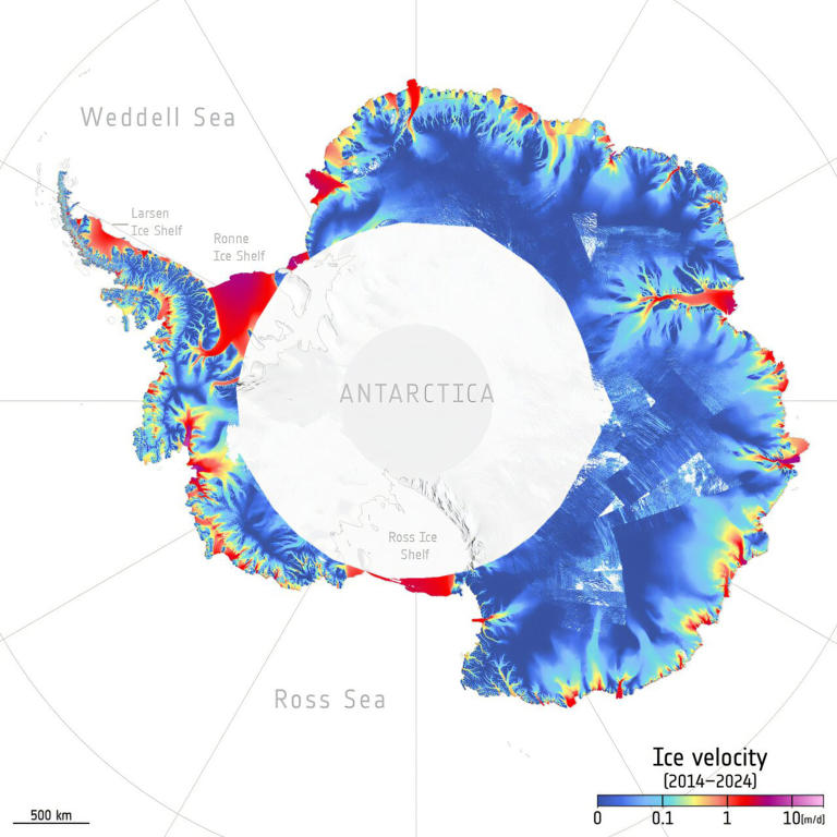 Sentinel-1's decade of essential data over shifting ice sheets
