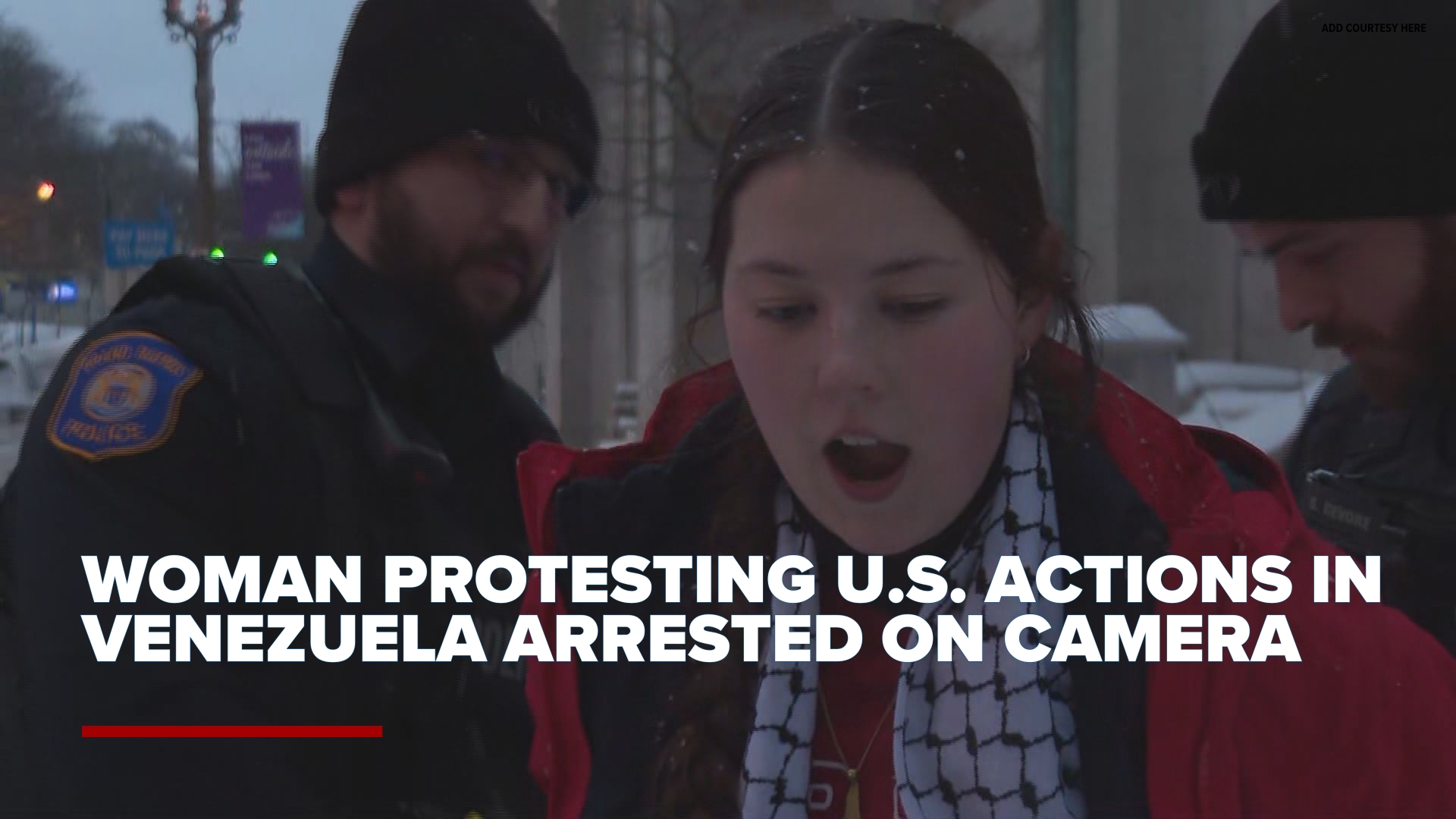 Watch the moment a protest organizer is arrested post-interview