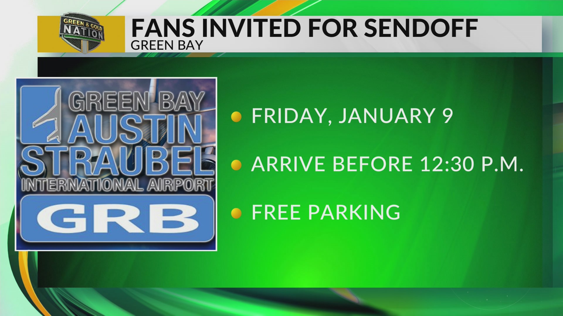 Green Bay Austin Straubel Airport invites Packers fans to send team off ...