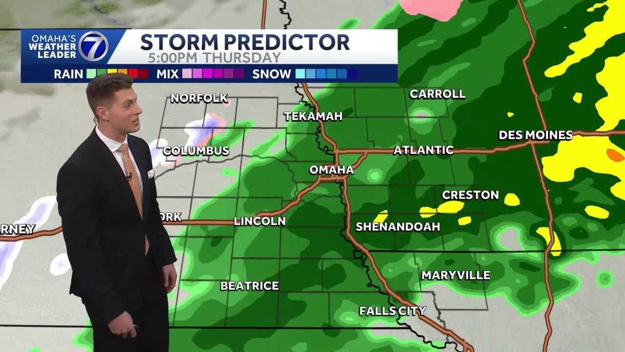 Unseasonable warmth, widespread rain, and light snow chance for Omaha area