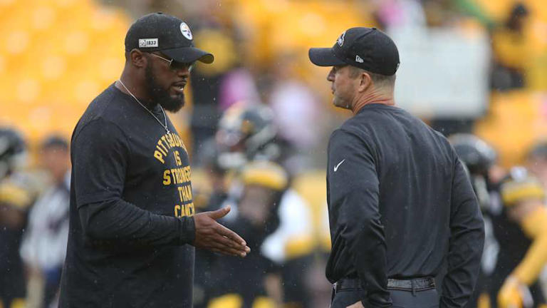 Steelers’ Mike Tomlin reacts to John Harbaugh firing