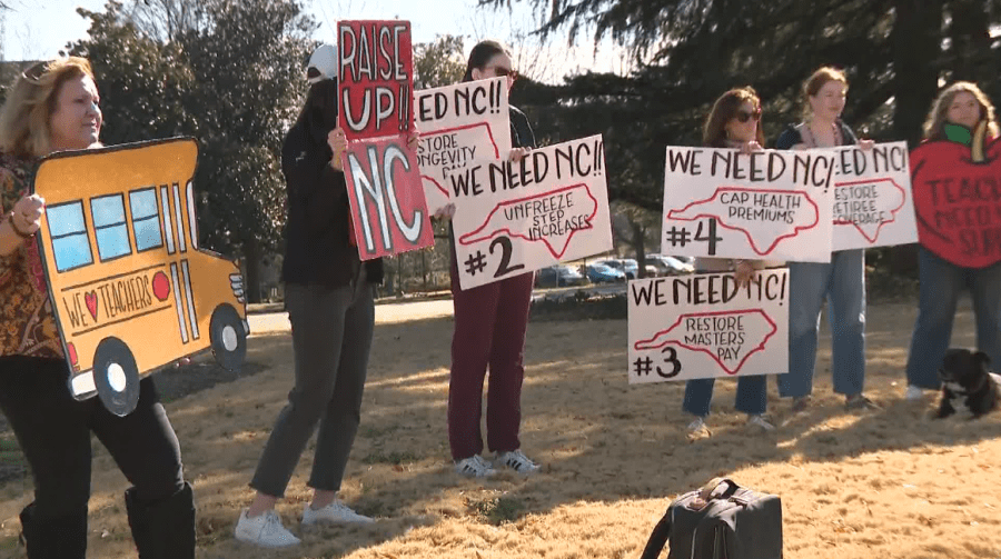 Teachers across Wake County walk out of classes to protest wages ...