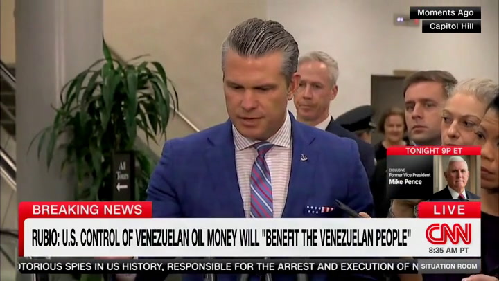 Red-faced Pentagon Pete shoves aside Rubio to melt down at reporter