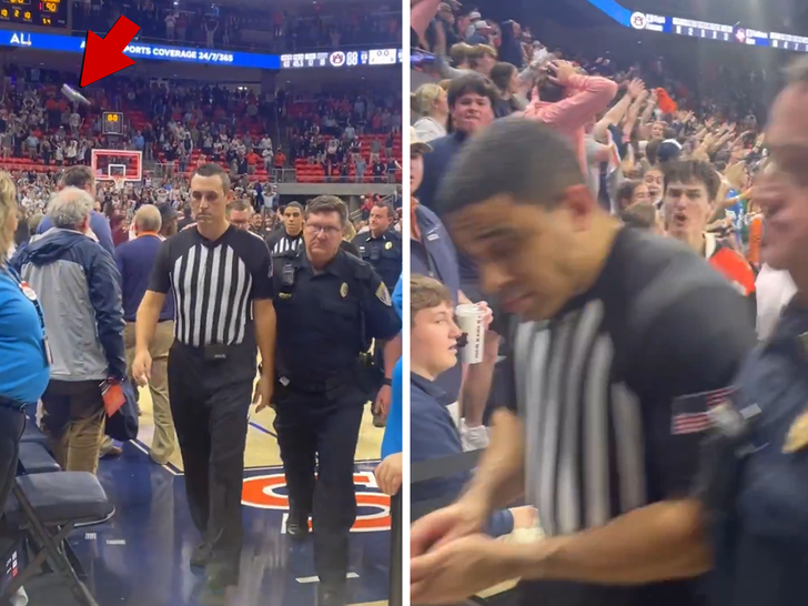 Auburn fans throw objects at referees after controversial loss to Texas A&M