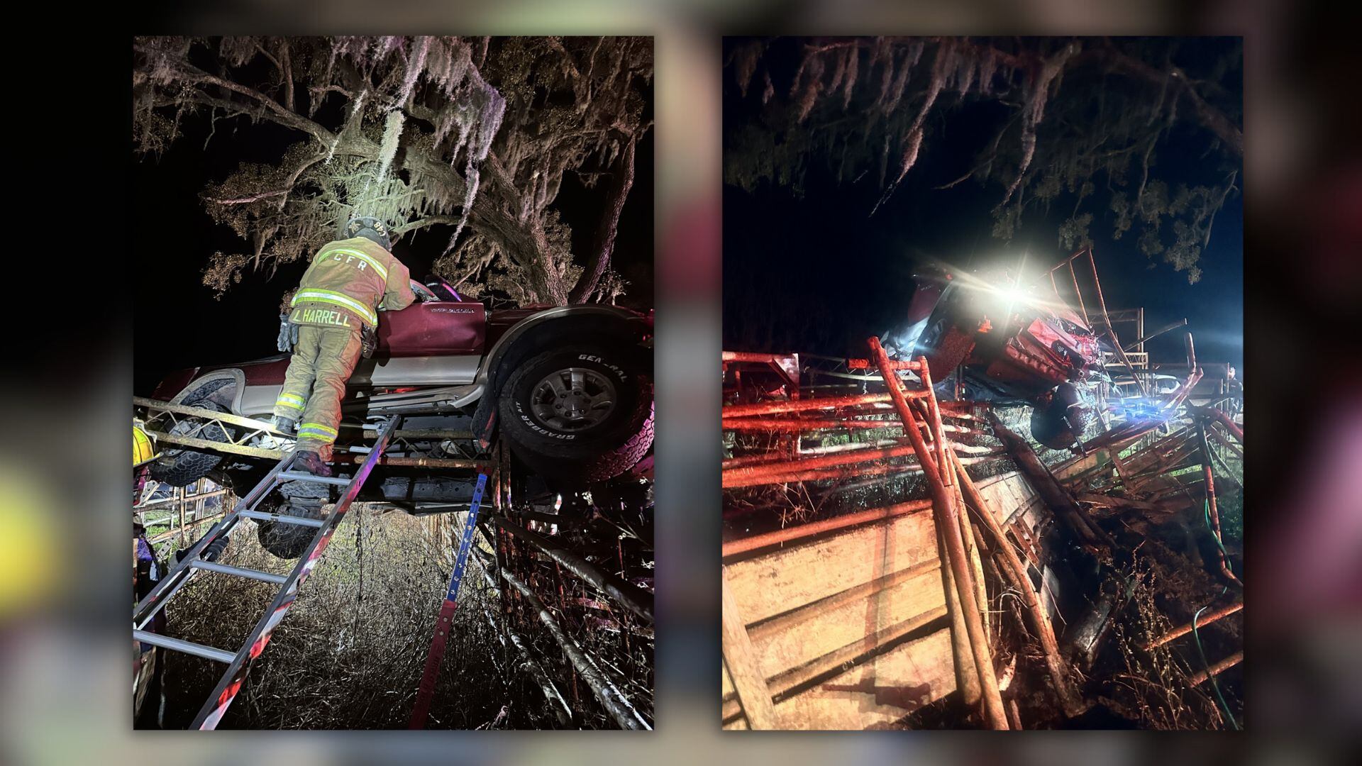 iPhone helps rescue driver after car lands on cow pen in Columbia County