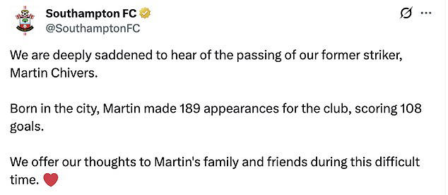 Martin Chivers dead at 80: Tottenham pay tribute as legendary former ...