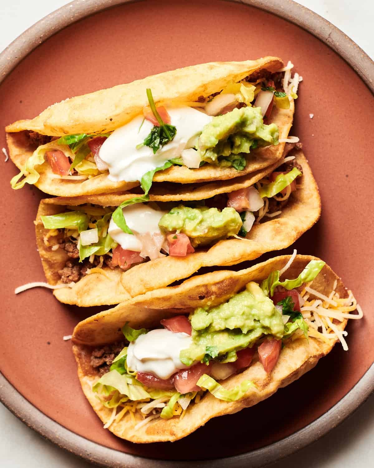The taco supreme to the max: Crunchy ground beef tacos
