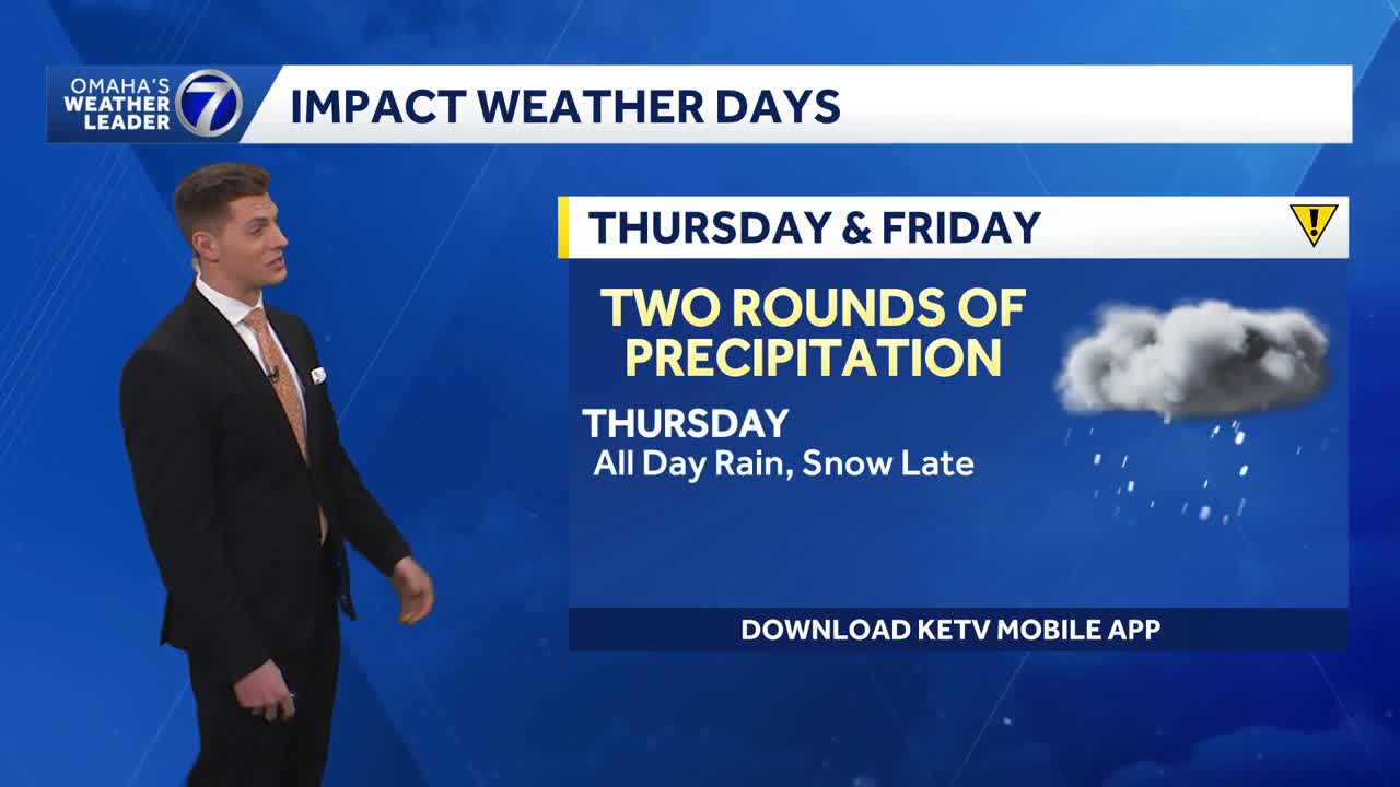 Very warm Wednesday, rain Thursday & snow Friday night