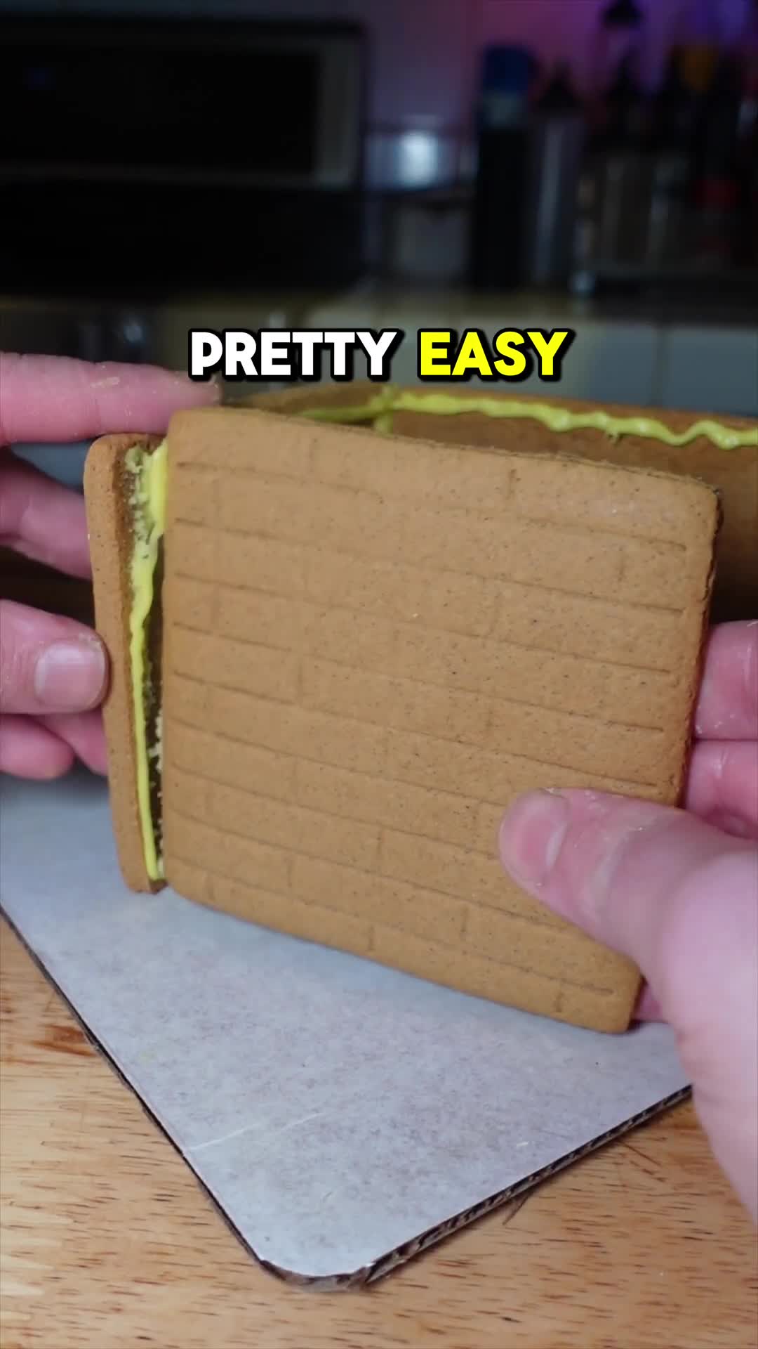 Building a Minecraft gingerbread house IRL! #shorts #minecraft
