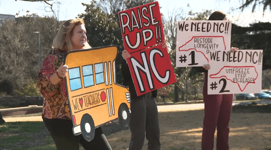 Teachers across Wake County walk out of classes to protest wages ...