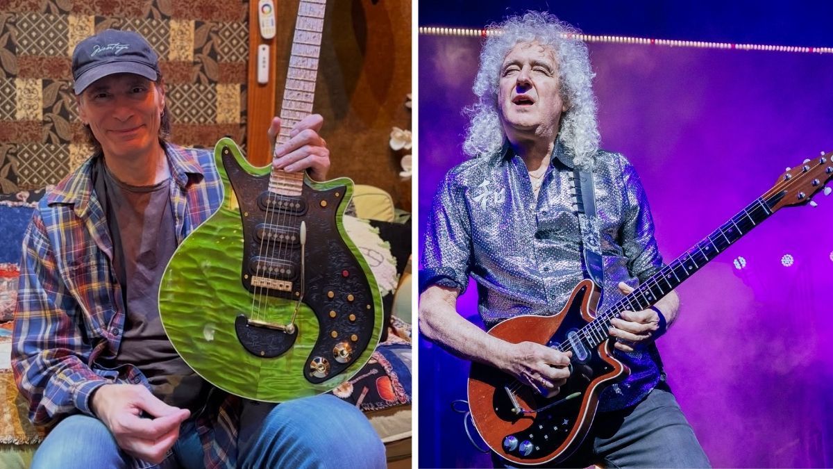 Steve Vai pays tribute to Brian May as he receives his radical custom ...