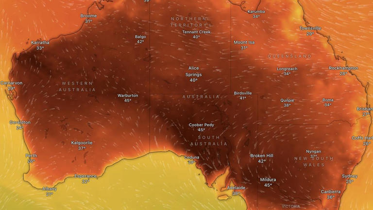 Where temps will hit 47C in brutal heatwave