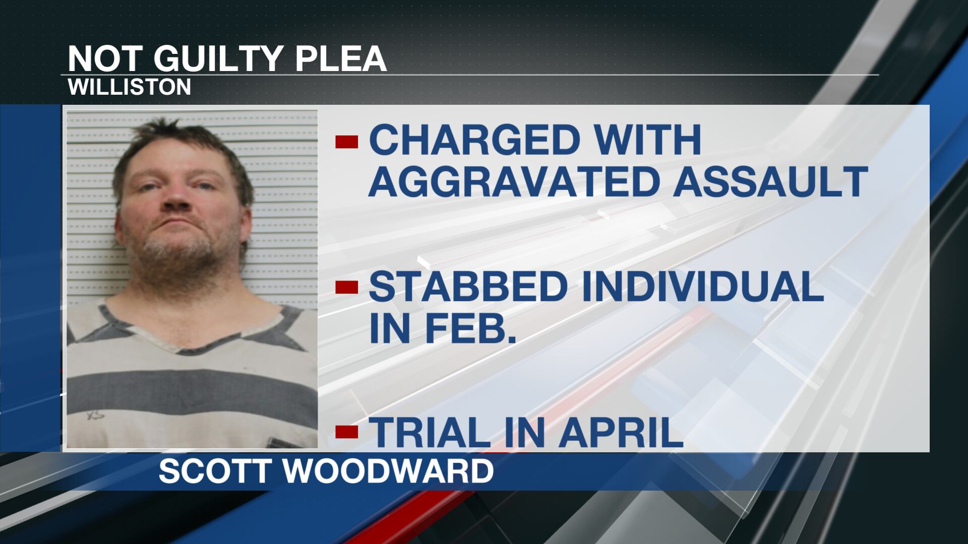 Watford man pleads not guilty to stabbing Williston man
