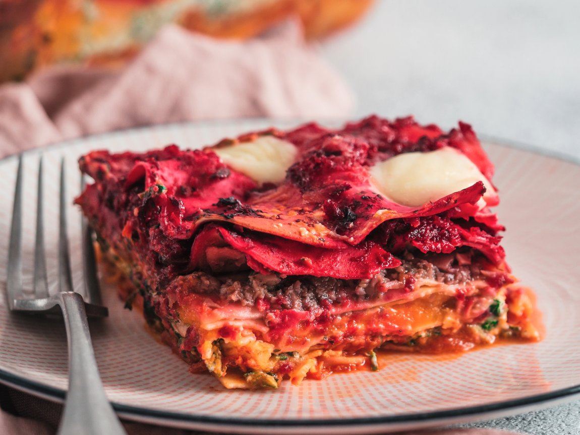 Color on the plate: Healthy rainbow lasagna