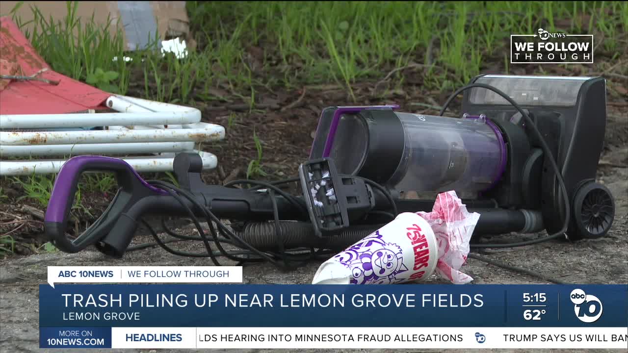 Trash continues to pile up along roads next to Lemon Grove Little ...