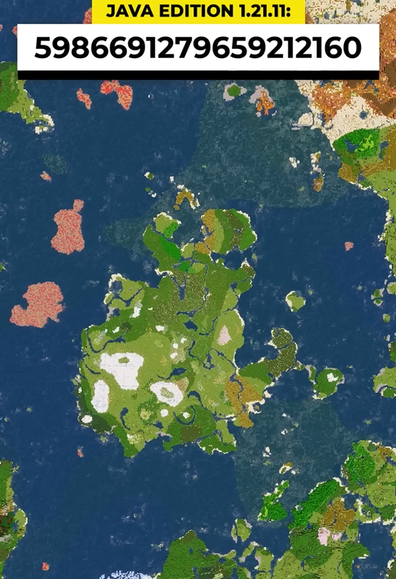 Explore an incredible continent island seed in Minecraft – rare find!