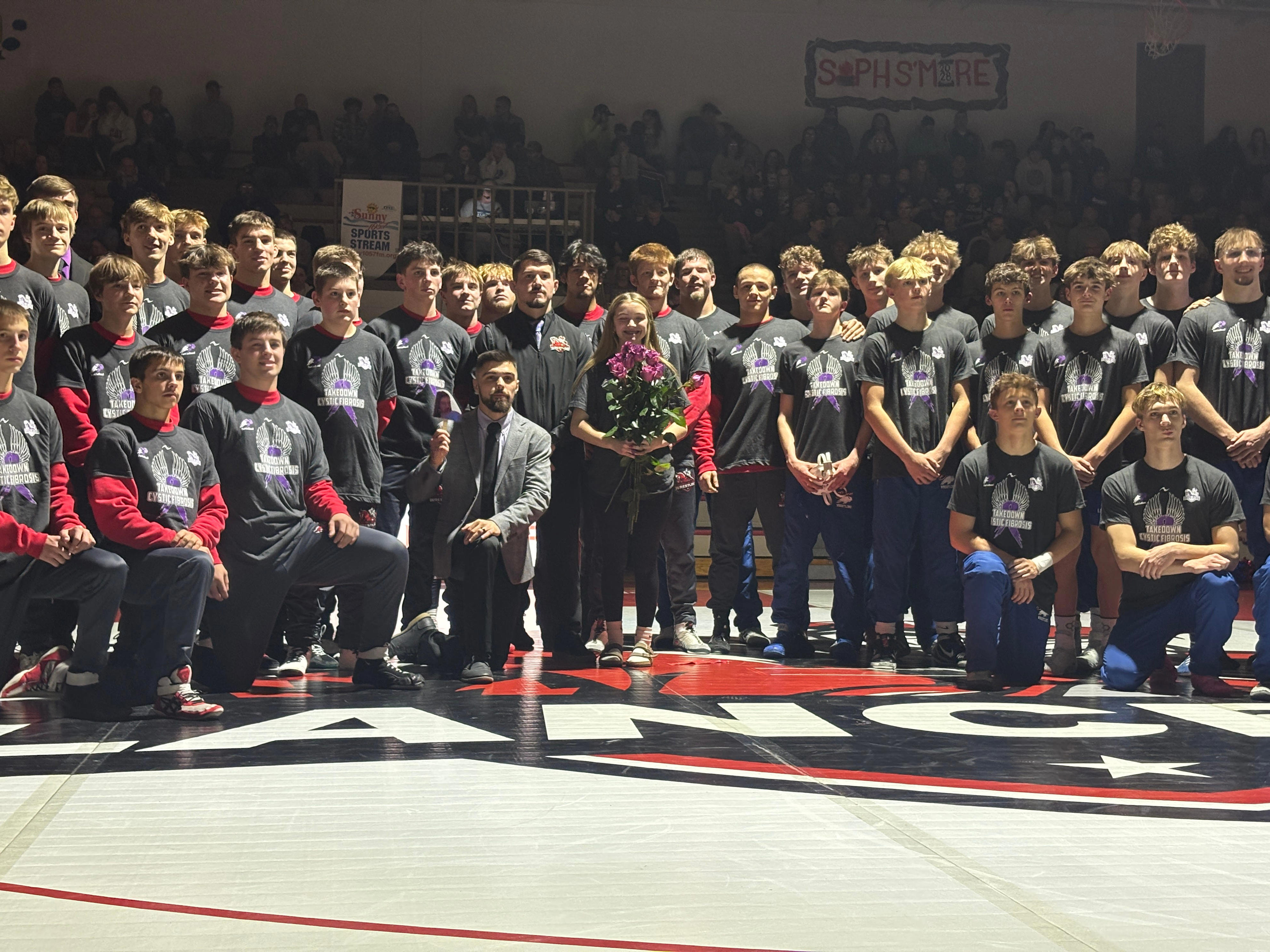 General McLane wrestling hosts LeBoeuf for Takedown Cystic Fibrosis