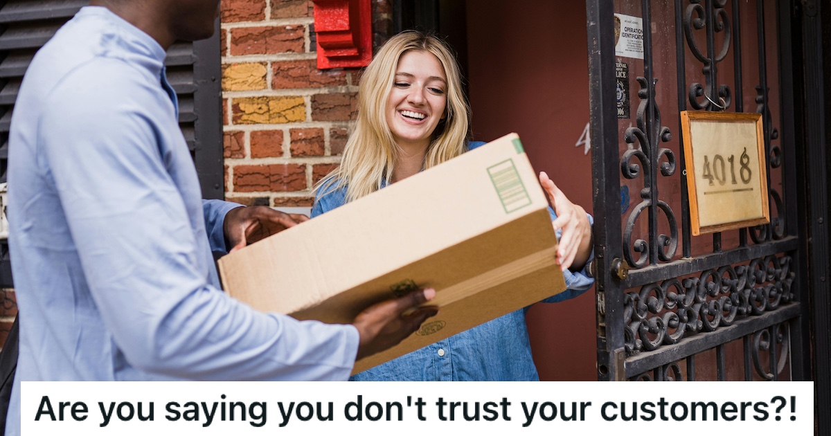 Woman had missed a delivery and had to collect her parcel from a store ...