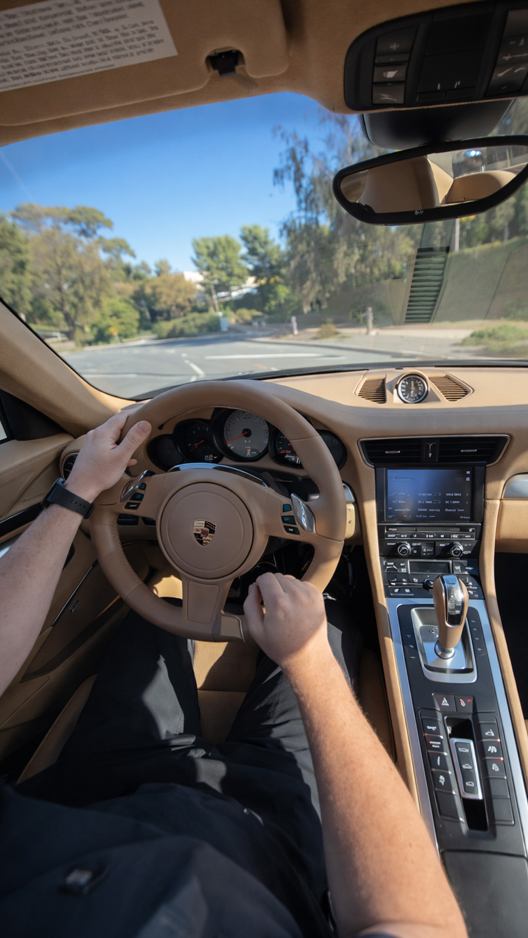 A tense moment driving a Porsche 911
