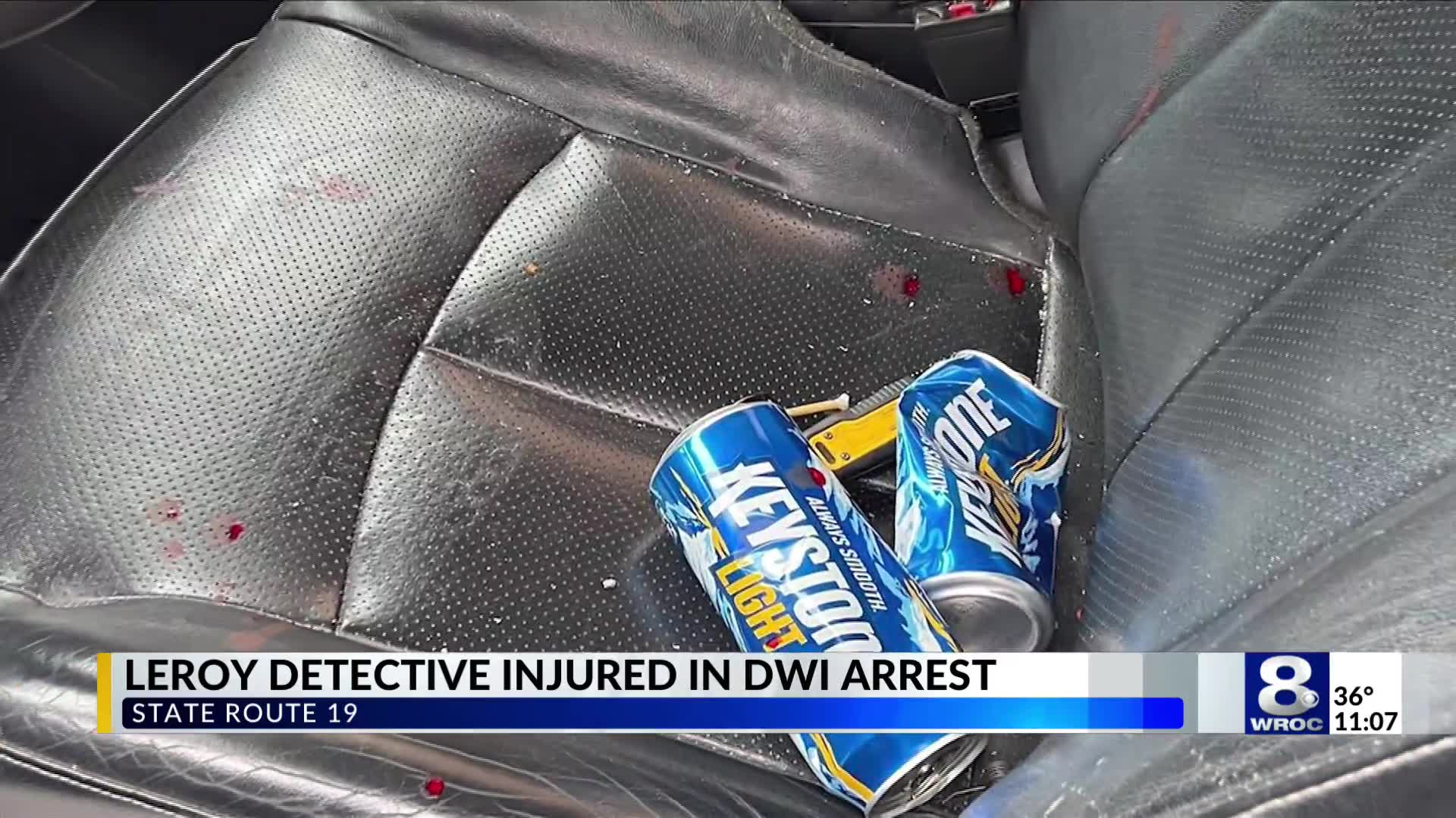 On-duty detective injured in crash with alleged drunk driver in LeRoy