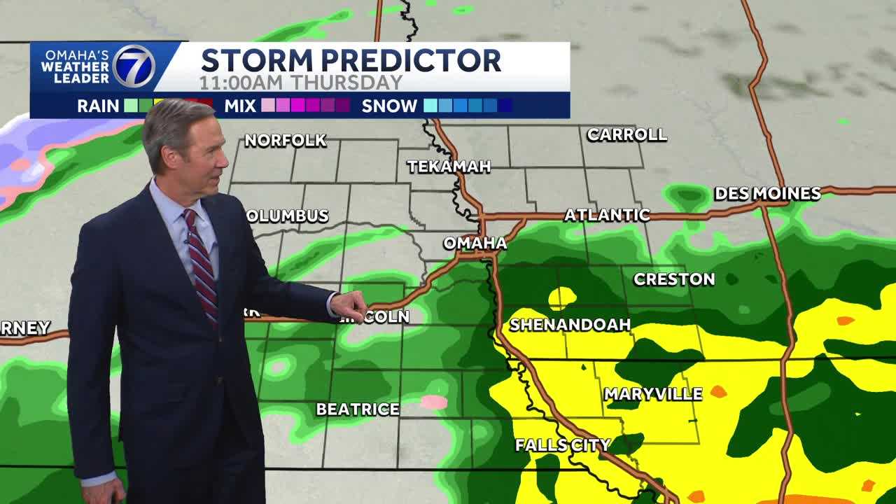 Widespread rain, and light snow chance for Omaha area