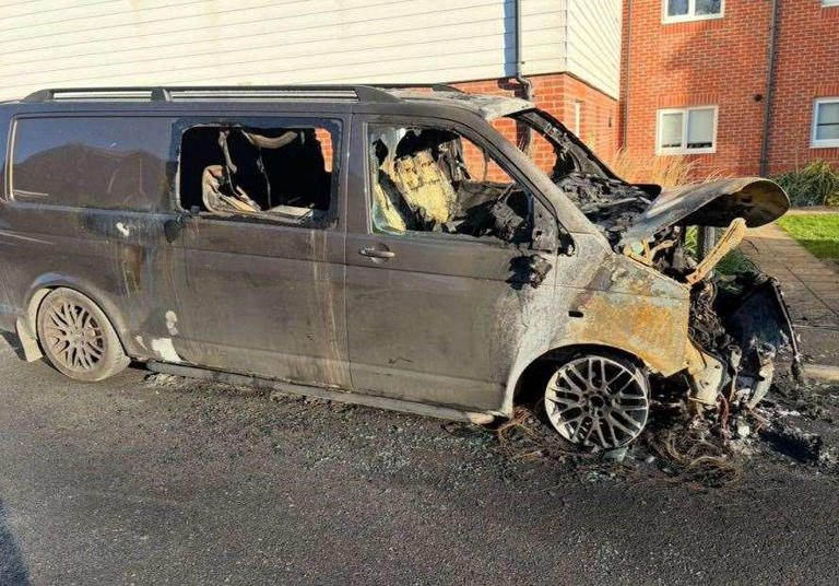 Campervan torched just an arm’s length away from Litmus House in Vellum ...