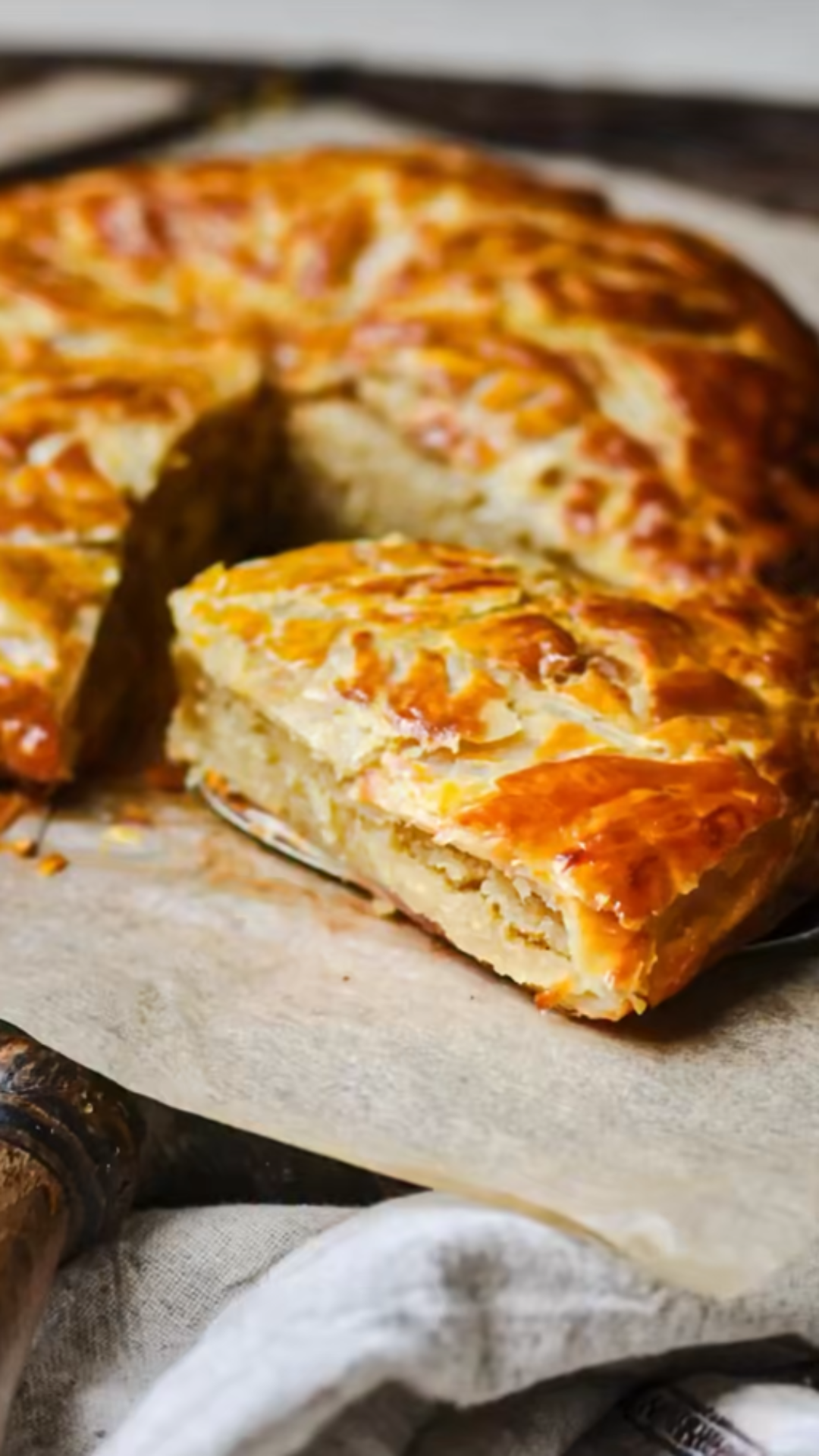 Galette de Rois with almond filling, a buttery French classic