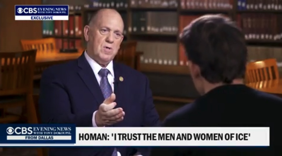 Tony Dokoupil tells Tom Homan, ‘It’s just not believable’ that ICE ...