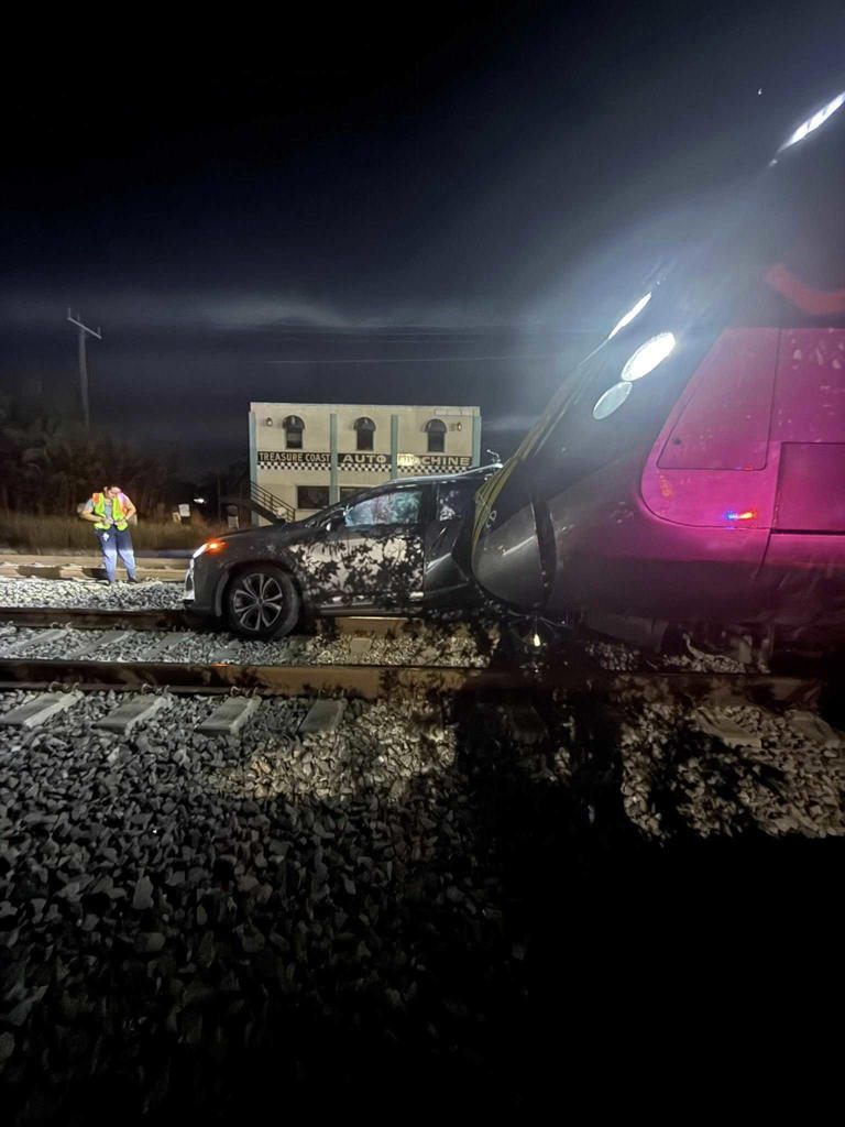 Brightline train collides with unoccupied vehicle in Stuart