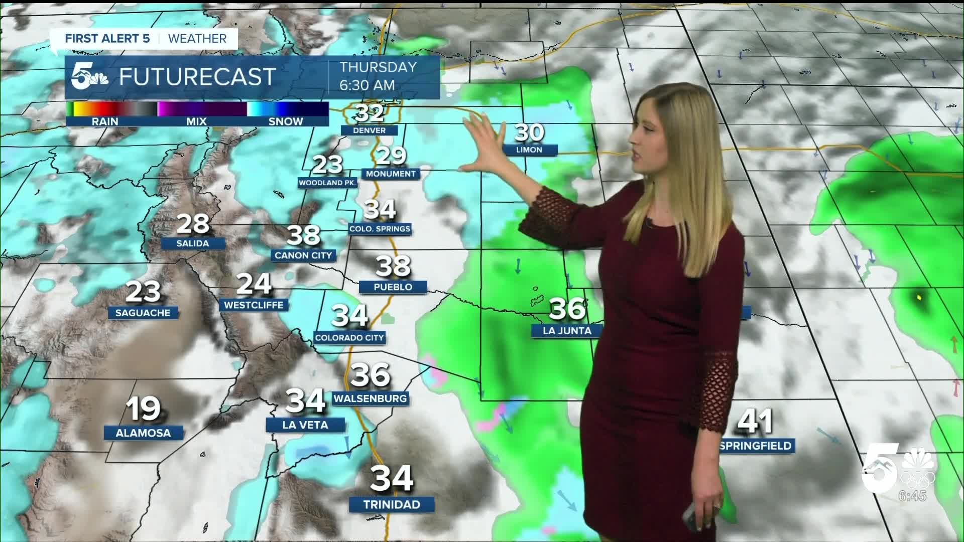 Snow showers move in on Thursday and last until Friday